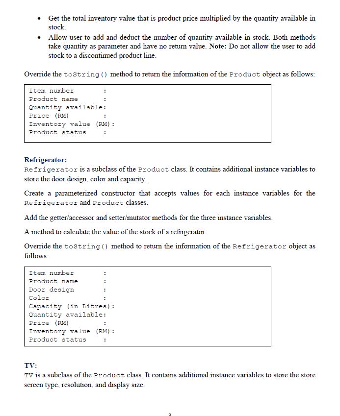 Solved 3.2 Object-Oriented Design (40 marks) You must use | Chegg.com