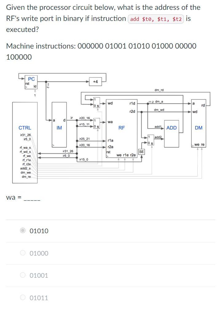 Solved Given the processor circuit below, what is the | Chegg.com