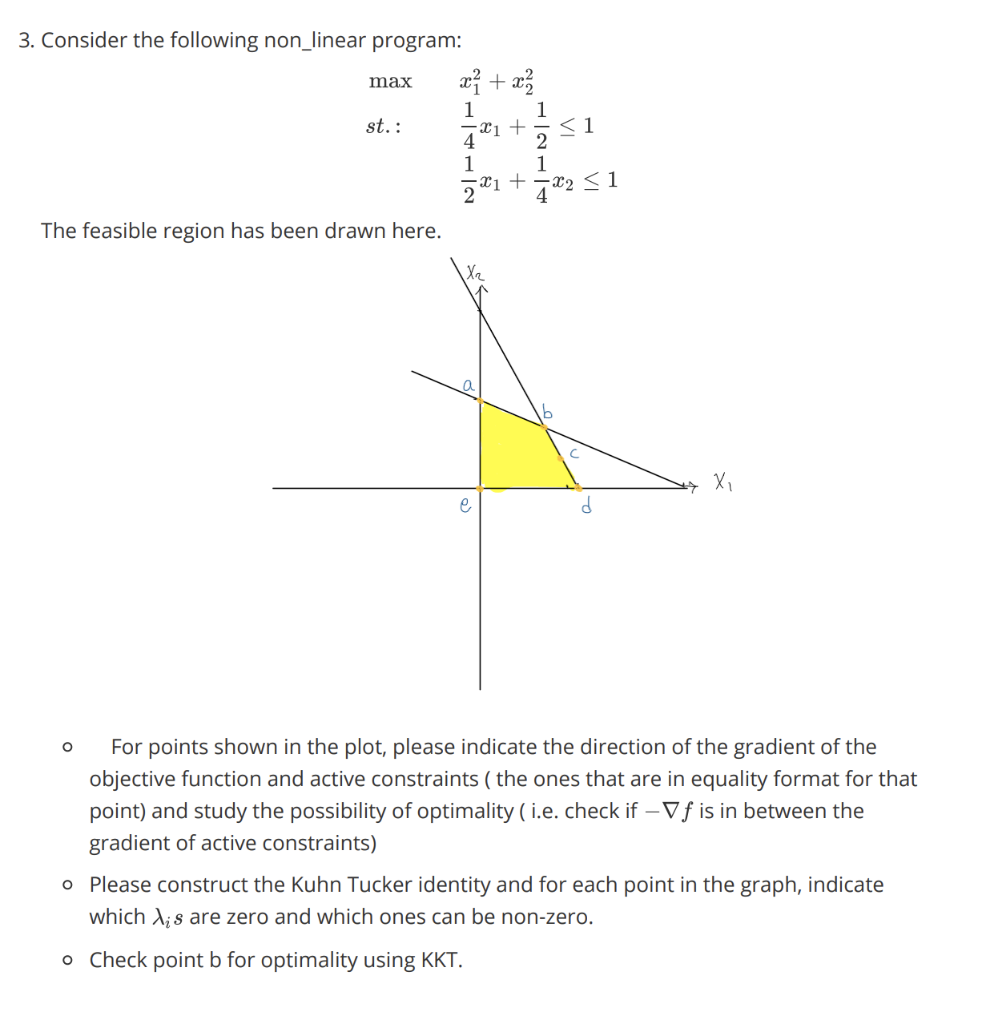 Solved max 3. Consider the following non_linear program: x} | Chegg.com