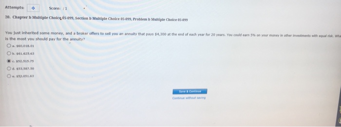 Solved Attempts: Score: /1 20. Chapter b Multiple Choice | Chegg.com Solved Attempts: Score: /1 20. Chapter b Multiple Choice | Chegg.com