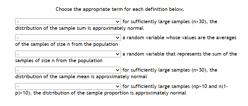 Solved Choose the appropriate term for each definition | Chegg.com