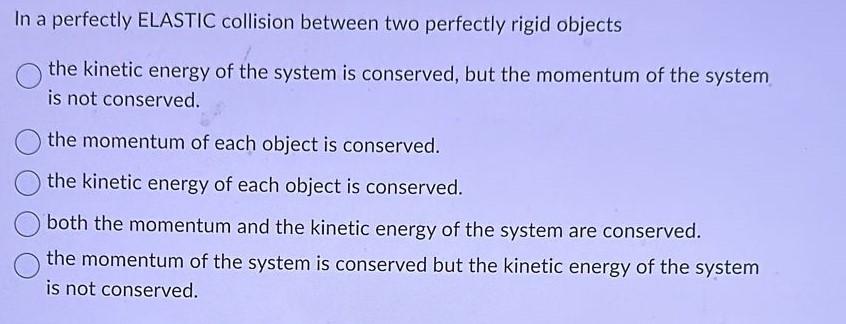 Solved In A Perfectly Elastic Collision Between Two 