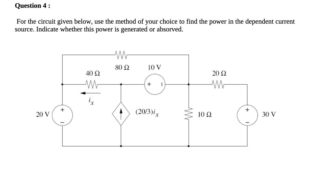 Solved For the circuit given below, use the method of your | Chegg.com