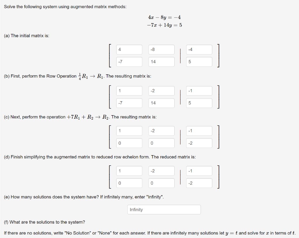 Solved Solve the following system using augmented matrix | Chegg.com