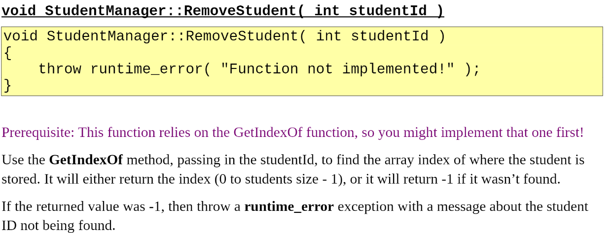 Solved Use GetIndexOf method, passing in the studentId, to | Chegg.com