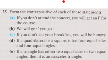 Solved 25. Form the contrapositive of each of these | Chegg.com