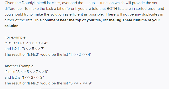 Solved In Python 3: DoublyLinkedList Class: class | Chegg.com
