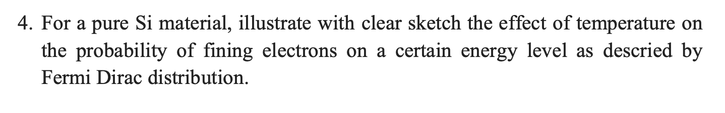 Solved 4. For a pure Si material, illustrate with clear | Chegg.com