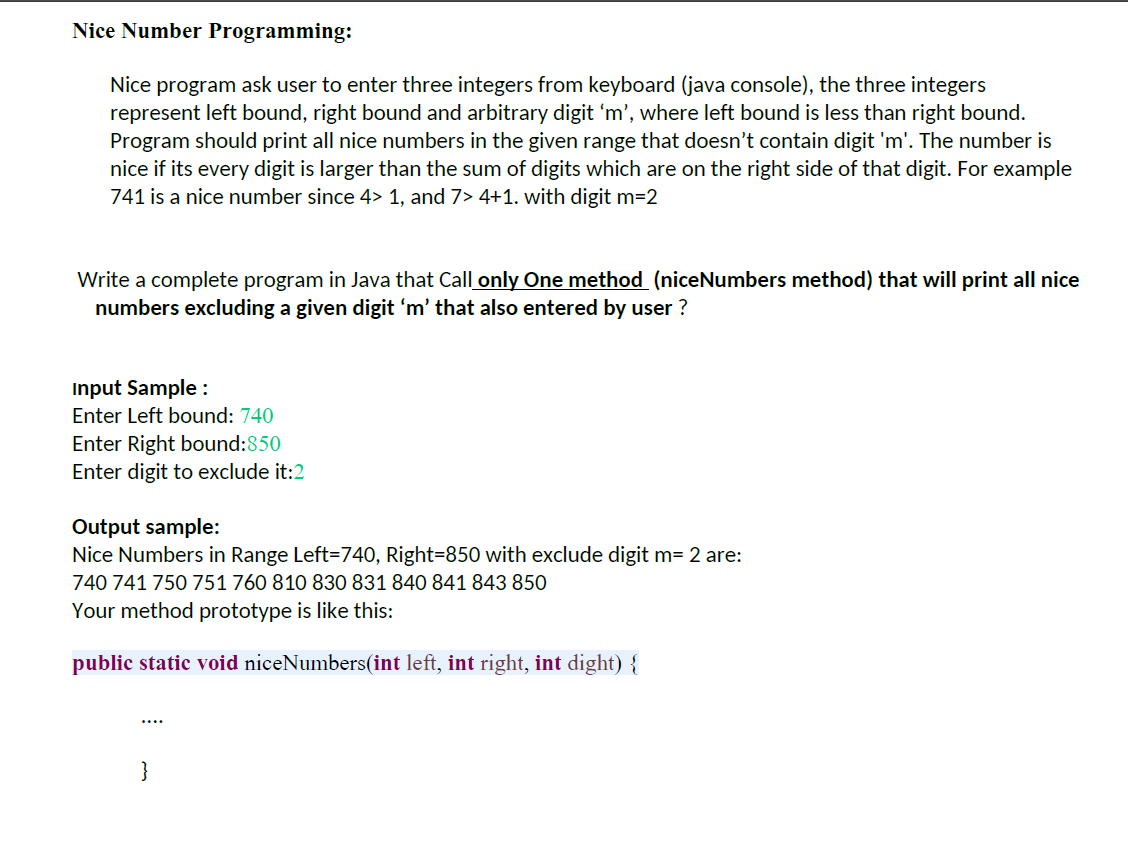 Solved Java question The left bound and the right bound | Chegg.com