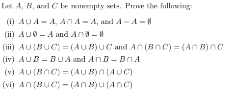 Solved Let A, B, and C be nonempty sets. Prove the | Chegg.com