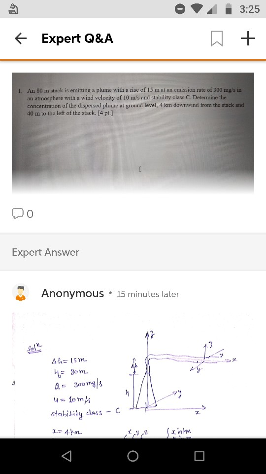 Solved 2. Using the atmospheric and stack parameters from | Chegg.com