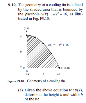 Solved 9-10. The geometry of a cooling fin is defined by the | Chegg.com