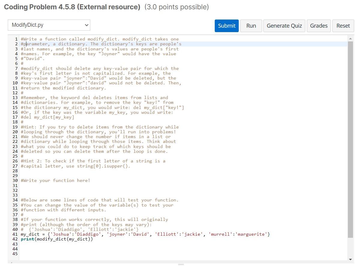 Solved Coding Problem 458 External Resource 30 Points 3172