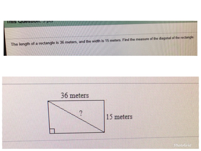 Solved The length of a rectangle is 36 meters, and the width | Chegg.com