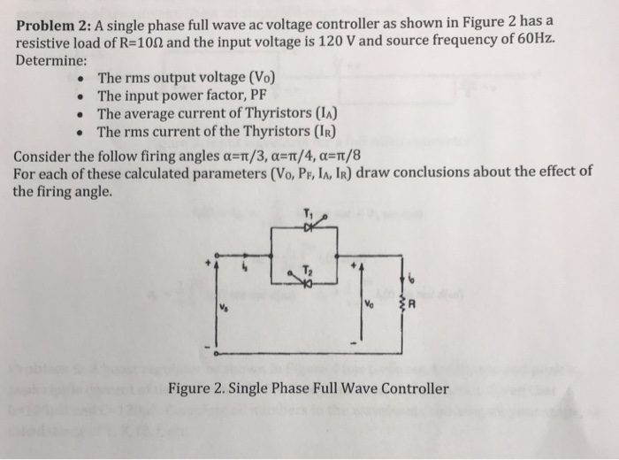 Solved Problem 2: A single phase full wave ac voltage | Chegg.com