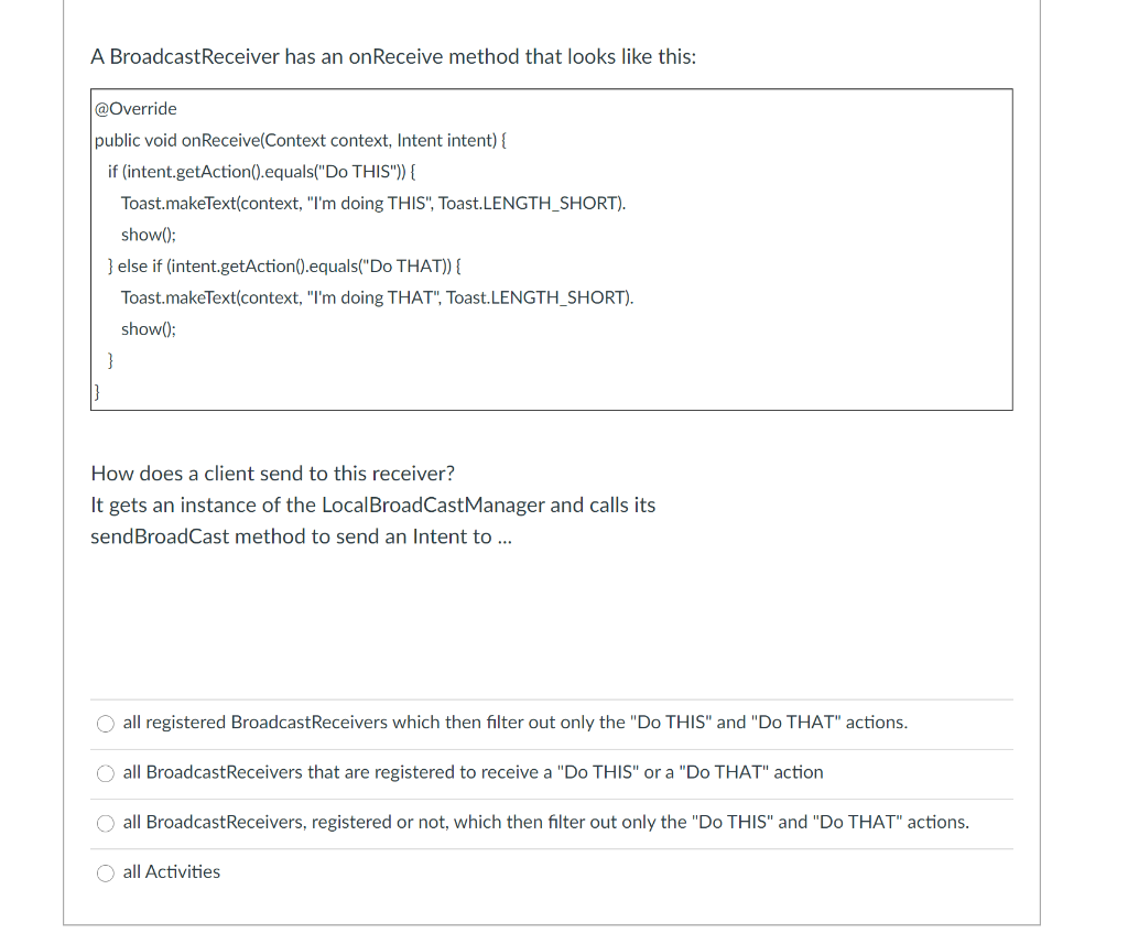 Solved How does a client send to this receiver? It gets an | Chegg.com