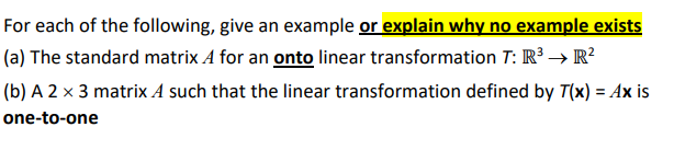 Solved For each of the following, give an example or explain | Chegg.com