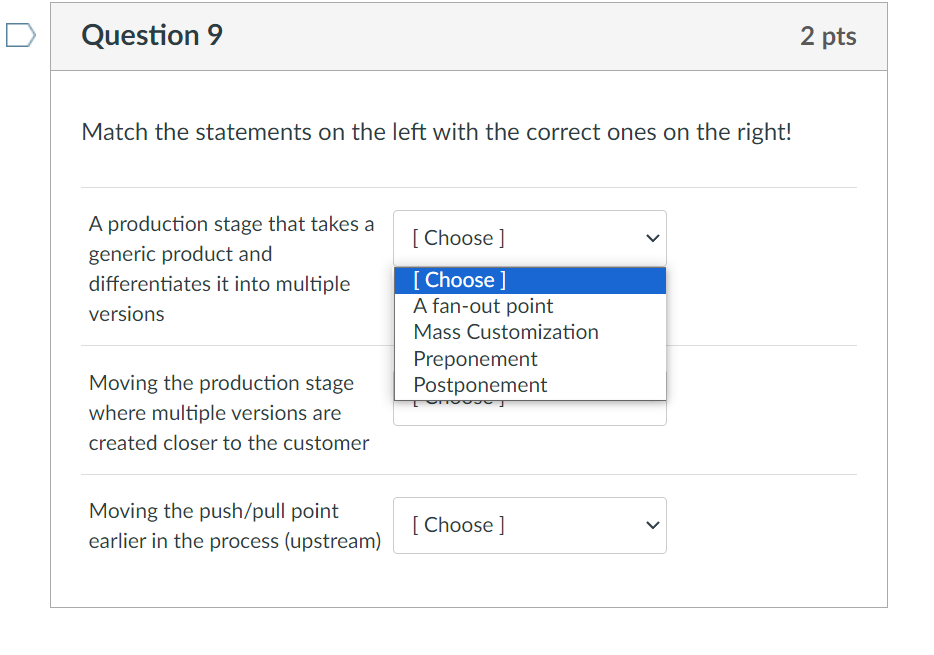 Solved Match the statements on the left with the correct | Chegg.com