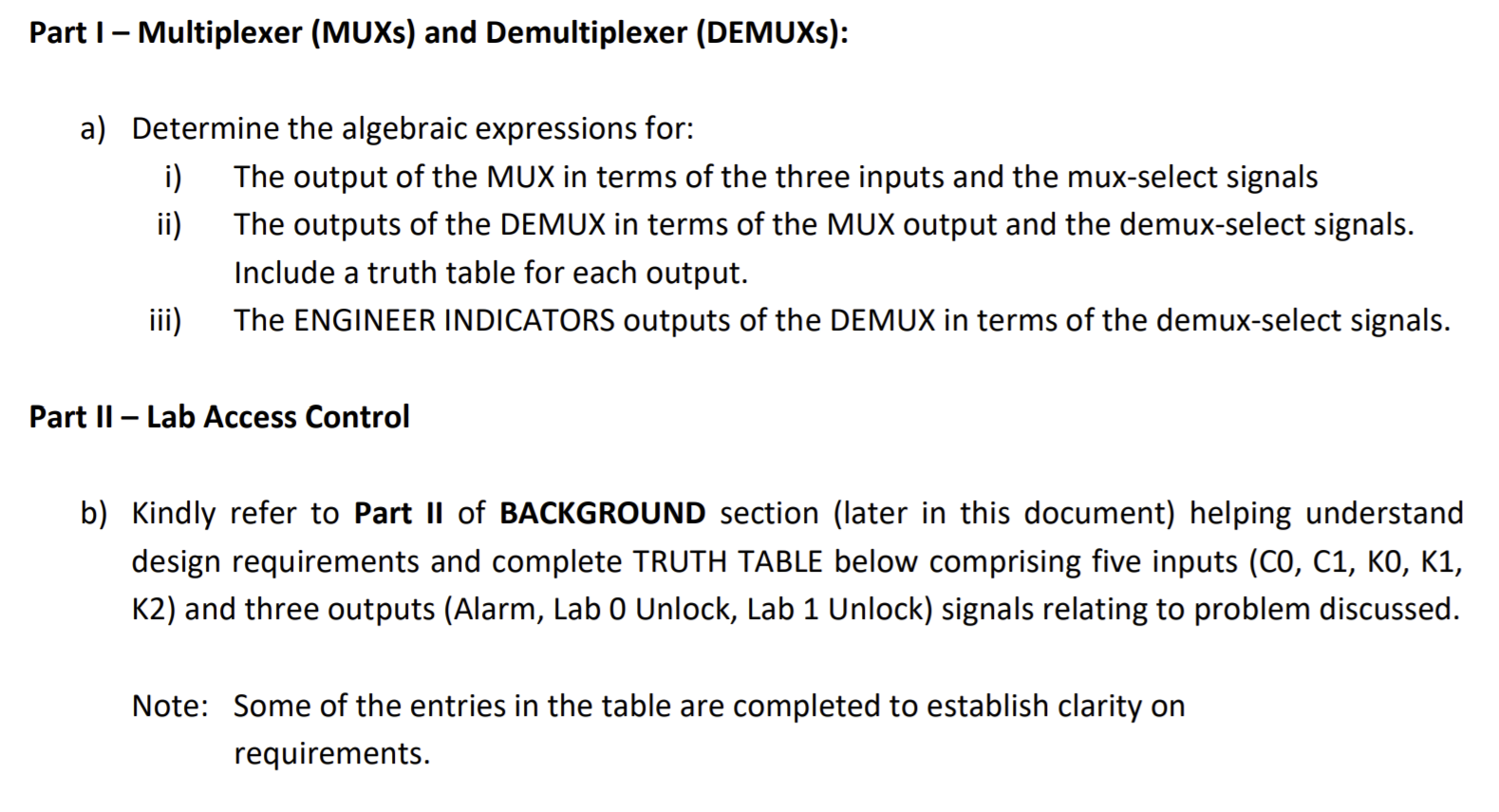 Solved Part I - Multiplexer (MUXs) and Demultiplexer | Chegg.com