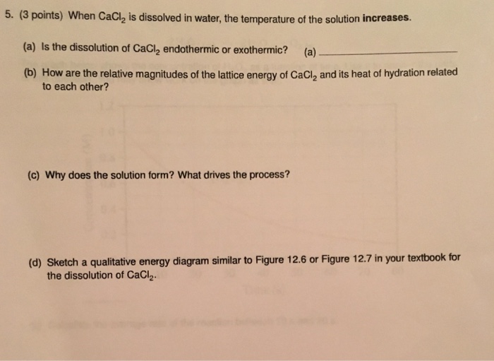 Solved When CaCI_2 is dissolved in water, the temperature of | Chegg.com