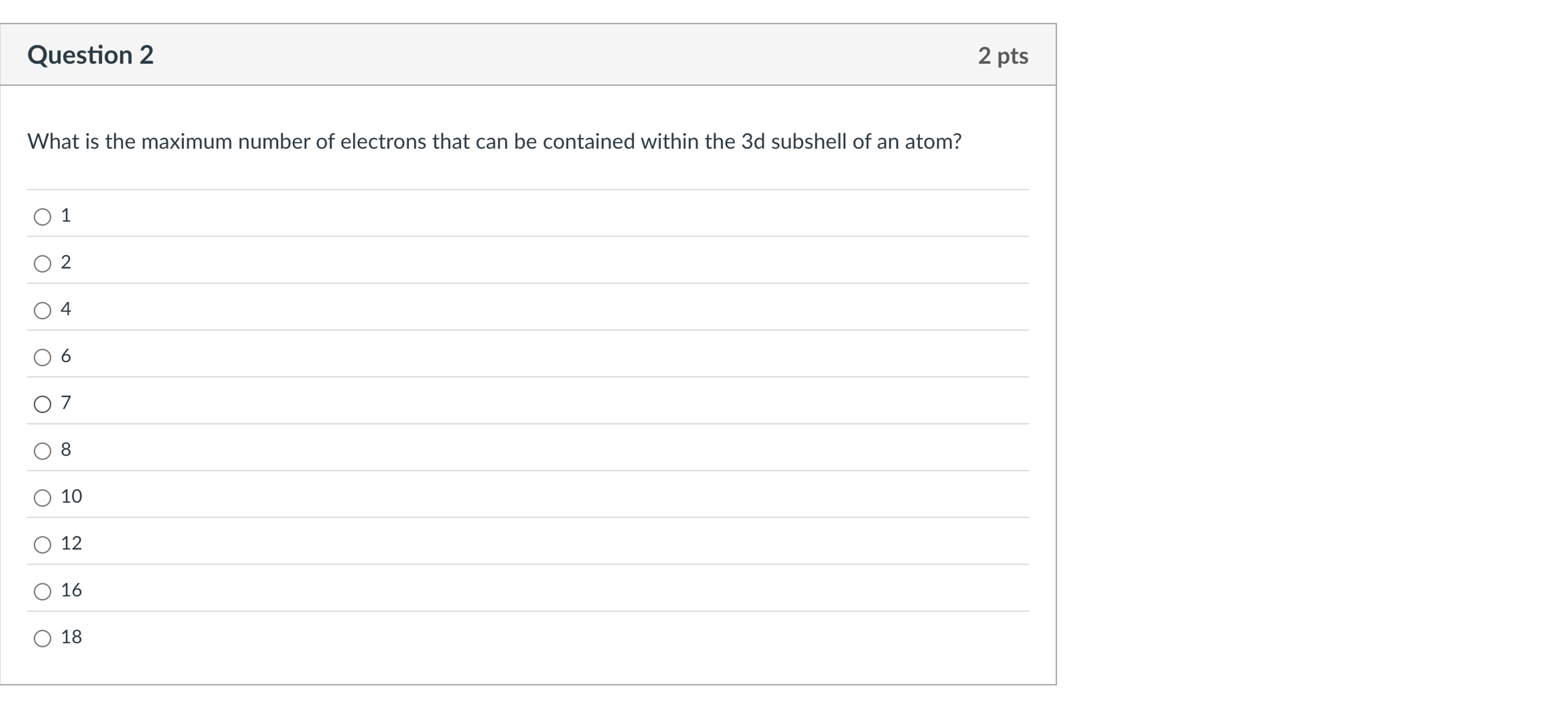 Solved Question 2What is the maximum number of electrons | Chegg.com