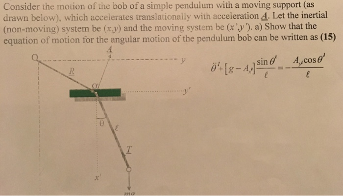 Solved Consider the motion of the bob of a simple pendulum | Chegg.com