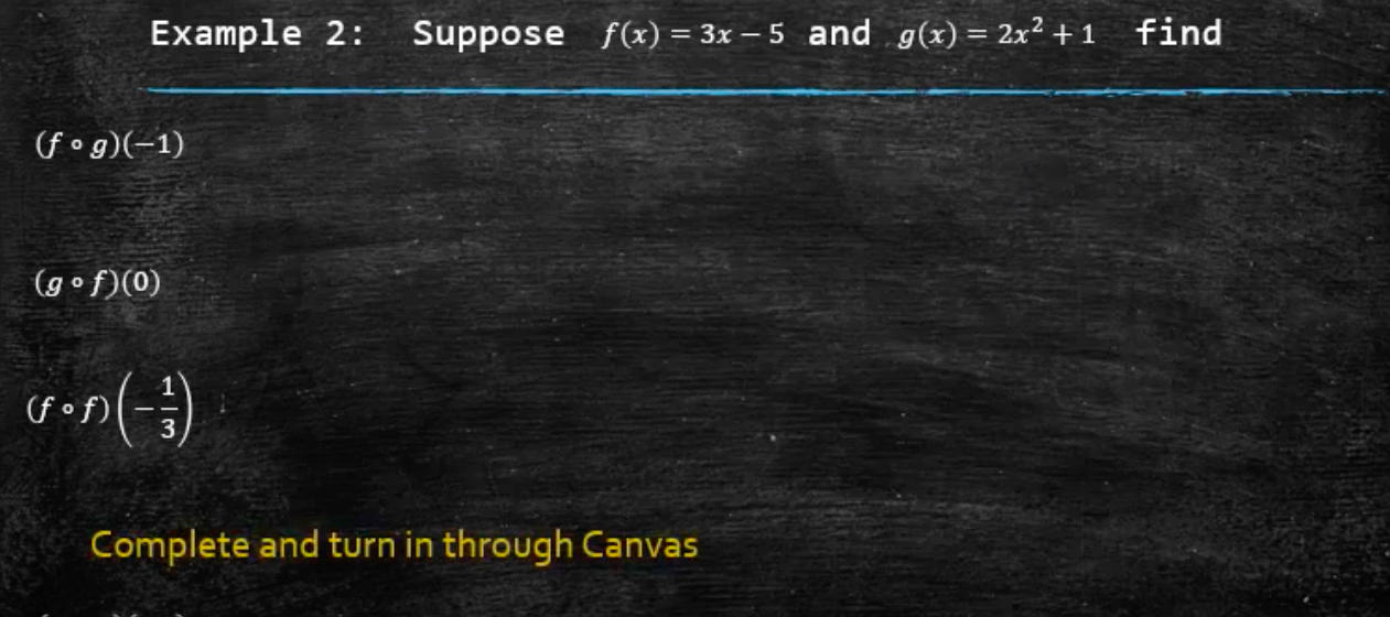 Solved Example 2: Suppose f(x) = 3x – 5 and g(x) = 2x2 +1 | Chegg.com