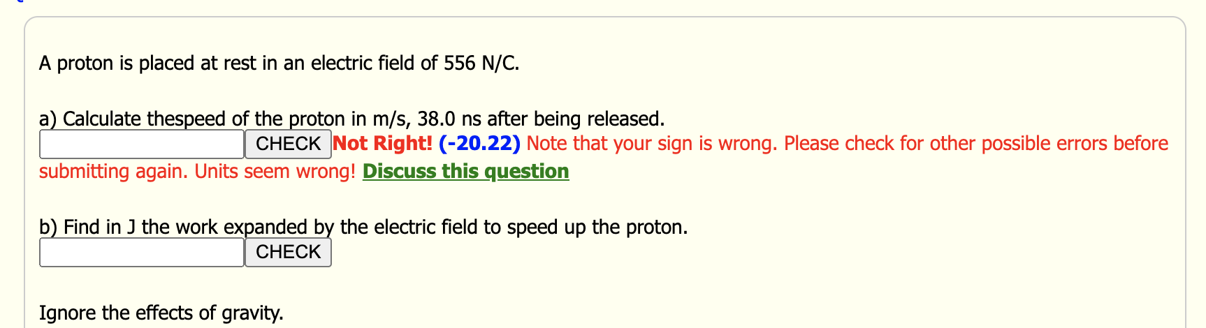 Solved A proton is placed at rest in an electric field of | Chegg.com