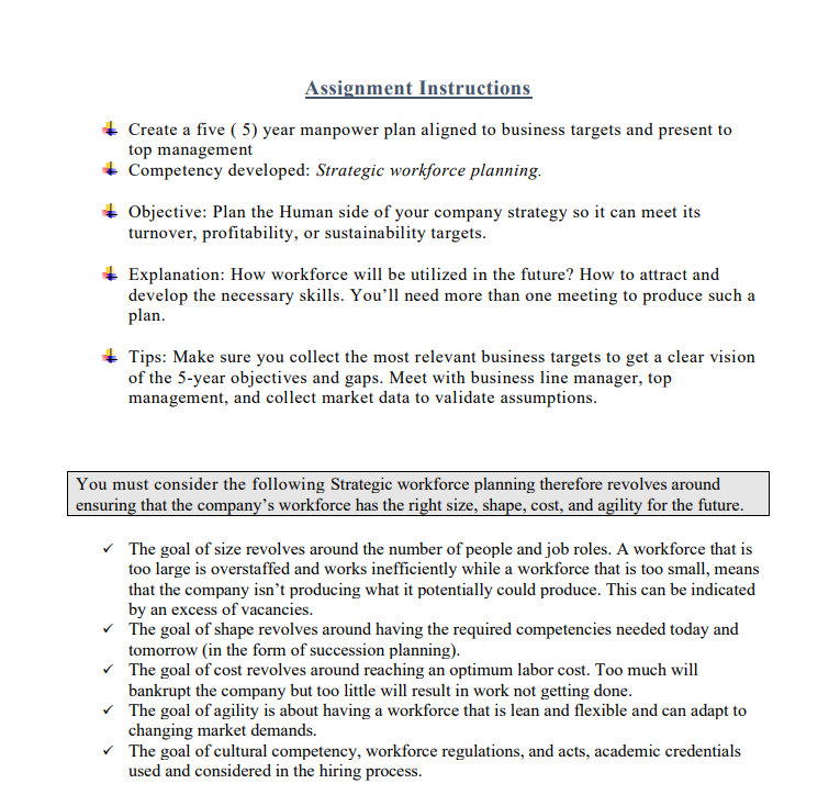 Solved Assignment Instructions Create a five ( 5) year | Chegg.com
