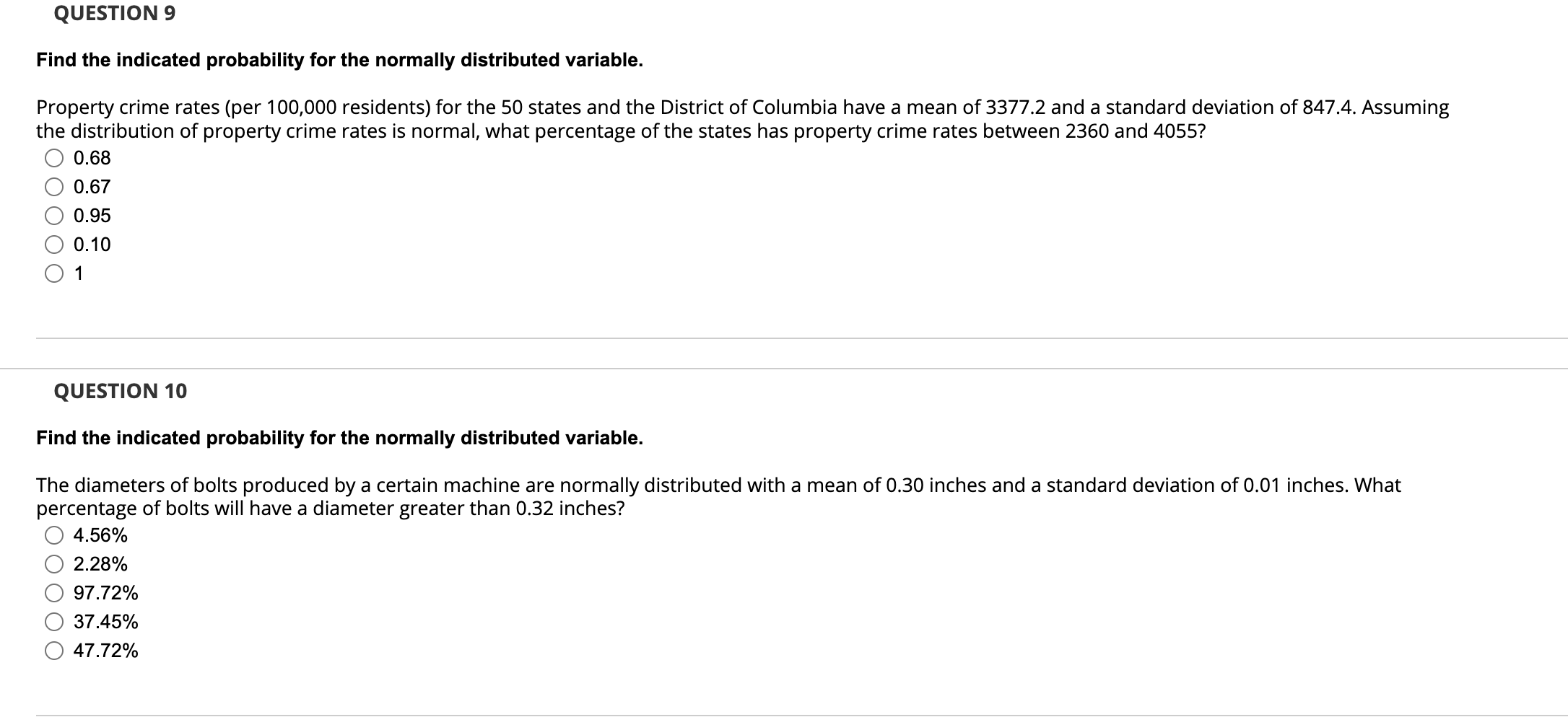Solved From a finite sample, intersection of A and B. Select | Chegg.com