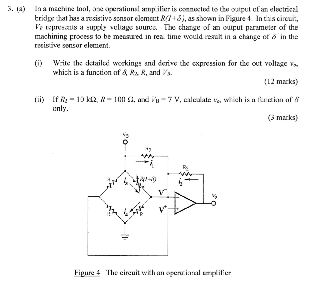 Solved (a) In a machine tool, one operational amplifier is | Chegg.com