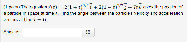 Solved (1 point) The equation r(t)=2(1+t)3/2i+2(1−t)3/2j+7tk | Chegg.com