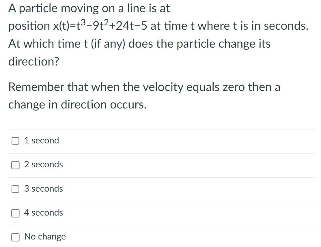Solved A particle moving on a line is at position | Chegg.com