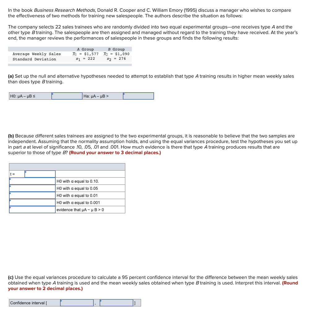 Solved Suppose we have taken independent, random samples of | Chegg.com