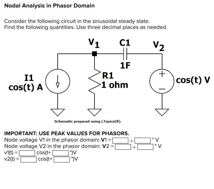 Solved Nodal Analysis in Phasor Domain Consider the | Chegg.com