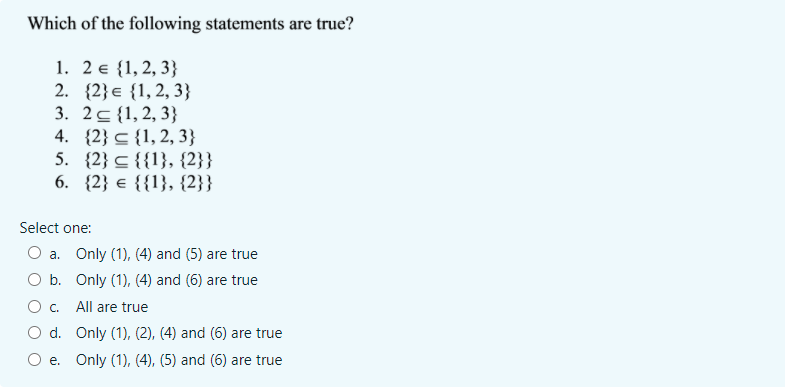 Solved Which of the following statements are true? 1. 2 € | Chegg.com