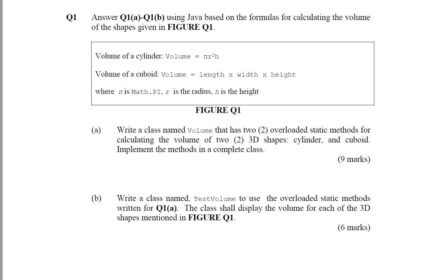Solved Q1 Answer Q1(a)-Q1(b) using Java based on the | Chegg.com