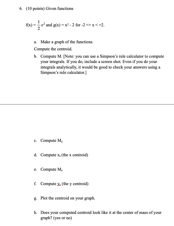 Solved f(x)=21x2 and g(x)=x2−2 for −2