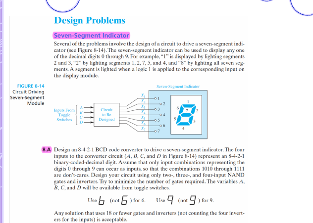 Solved Design Problems Seven-Segment Indicator Several of | Chegg.com