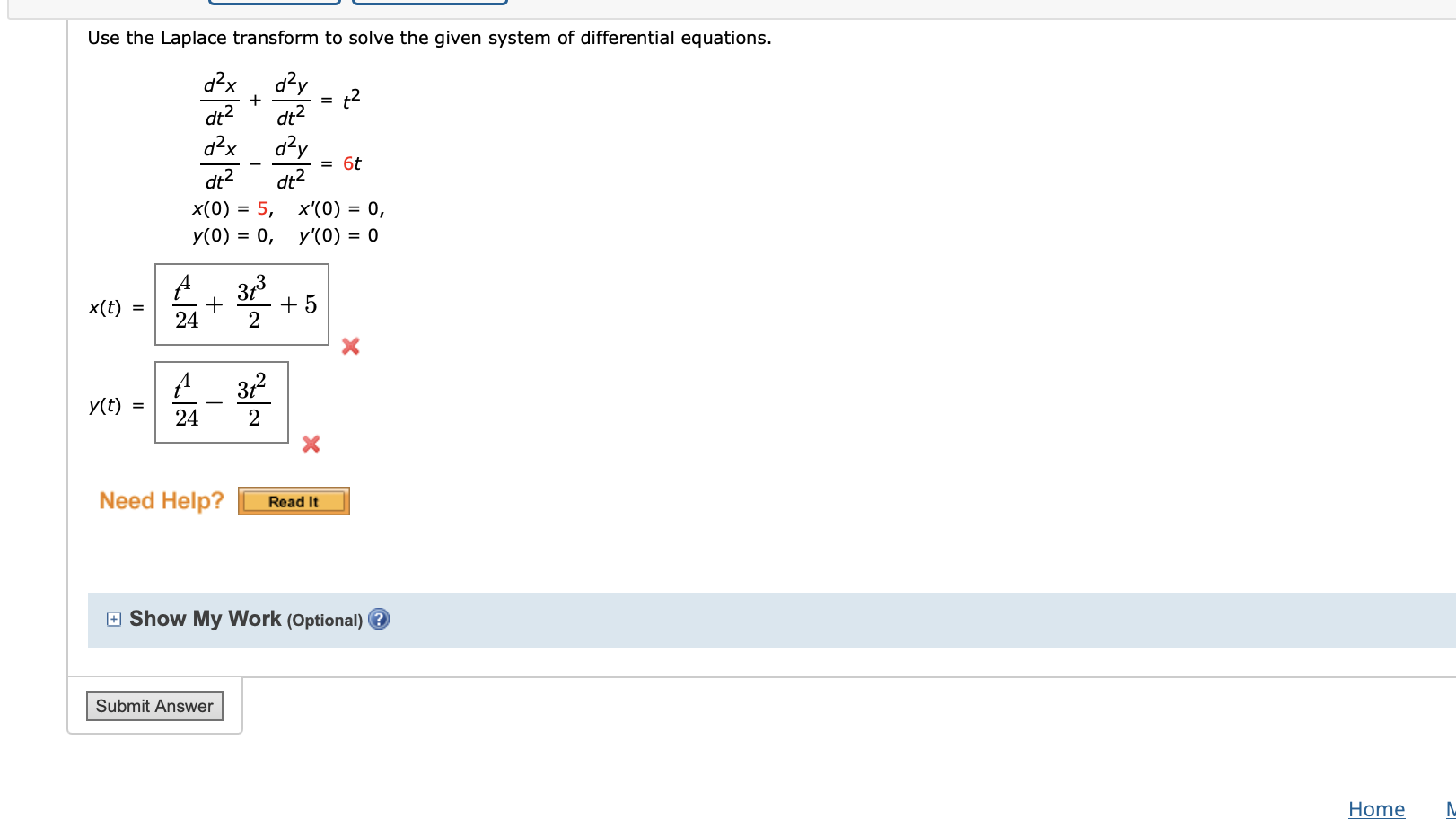 Solved Use the Laplace transform to solve the given system | Chegg.com