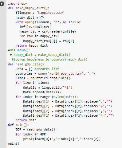 Solved Part 5 (20 points) Add happiness data Save your | Chegg.com