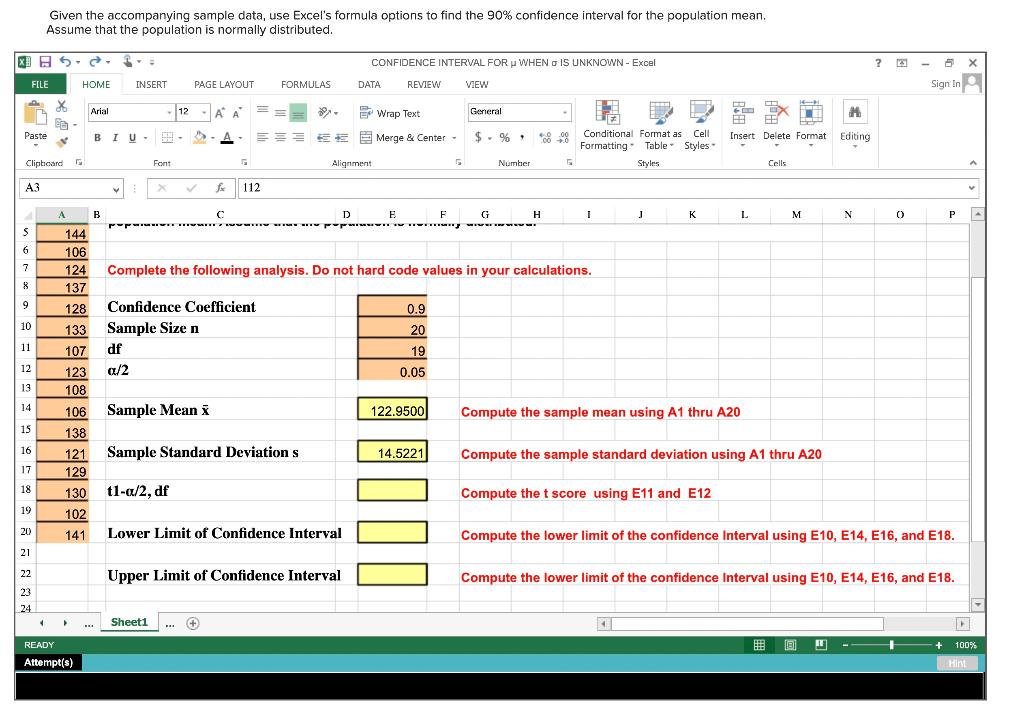 Solved Please what excel formula do i put in the boxes?? I | Chegg.com