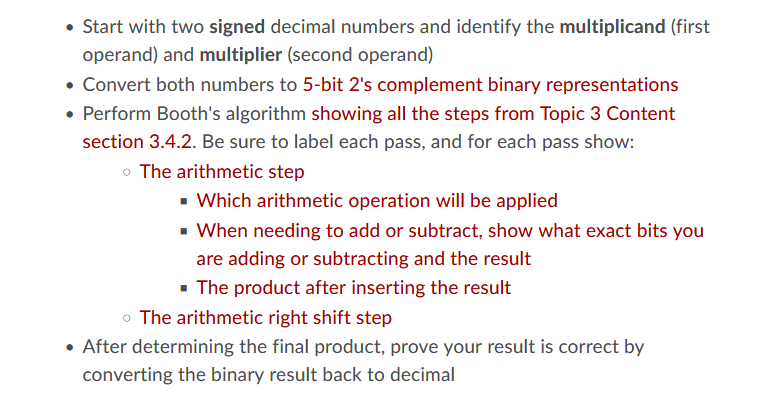 Start with two signed decimal numbers and identify | Chegg.com