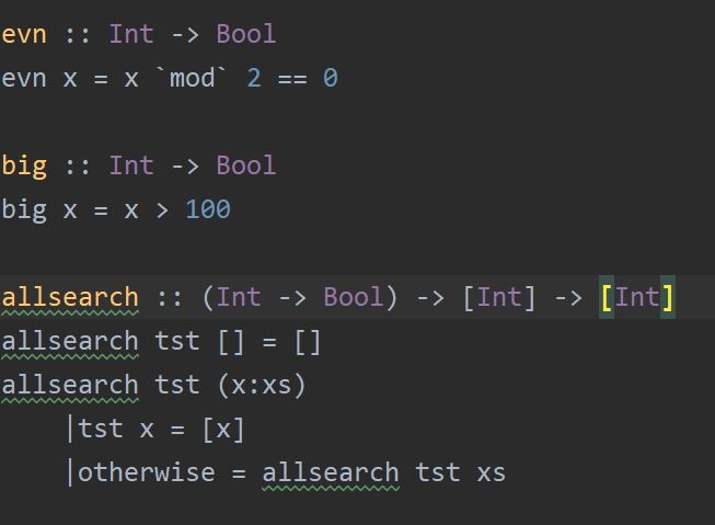 Solved My Haskell Function Below. When I call allsearch evn | Chegg.com