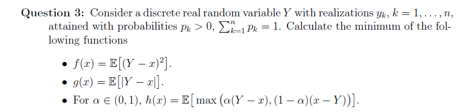 Question 3: Consider a discrete real random variable | Chegg.com