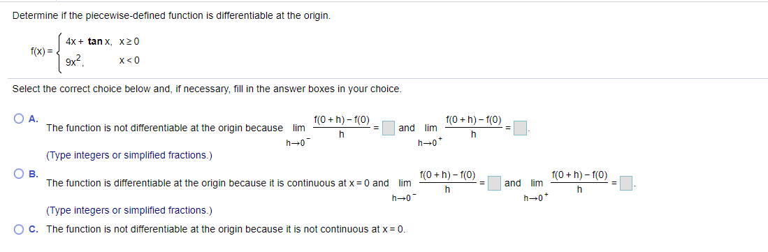 Solved Determine if the piecewise-defined function is | Chegg.com