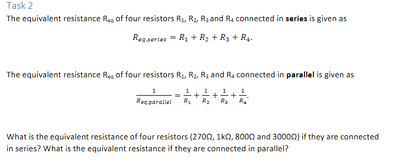 Solved The equivalent resistance Req of four resistors | Chegg.com