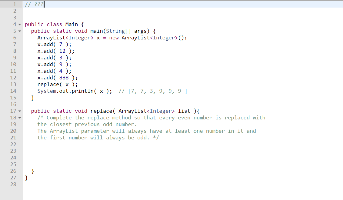 Solved 9 10 13 1 // ??? 2 3 4- public class Main { 5 public | Chegg.com