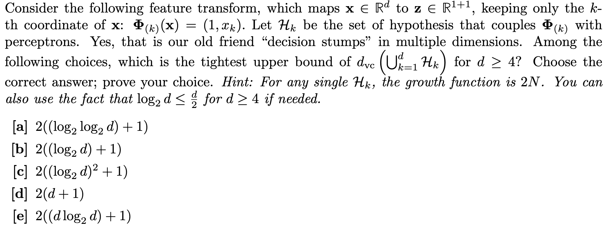 Solved Consider the following feature transform, which maps | Chegg.com