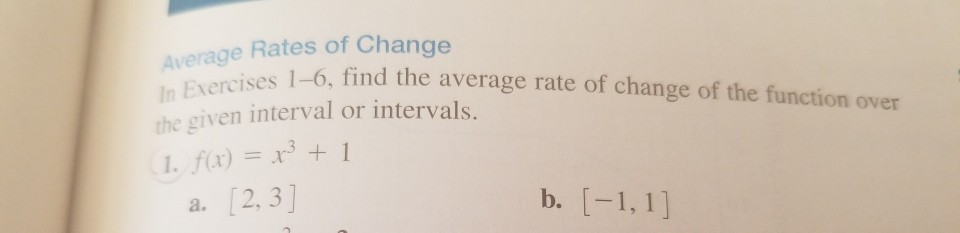 Solved Average Rates of Change In Exercises 1-6, find the | Chegg.com